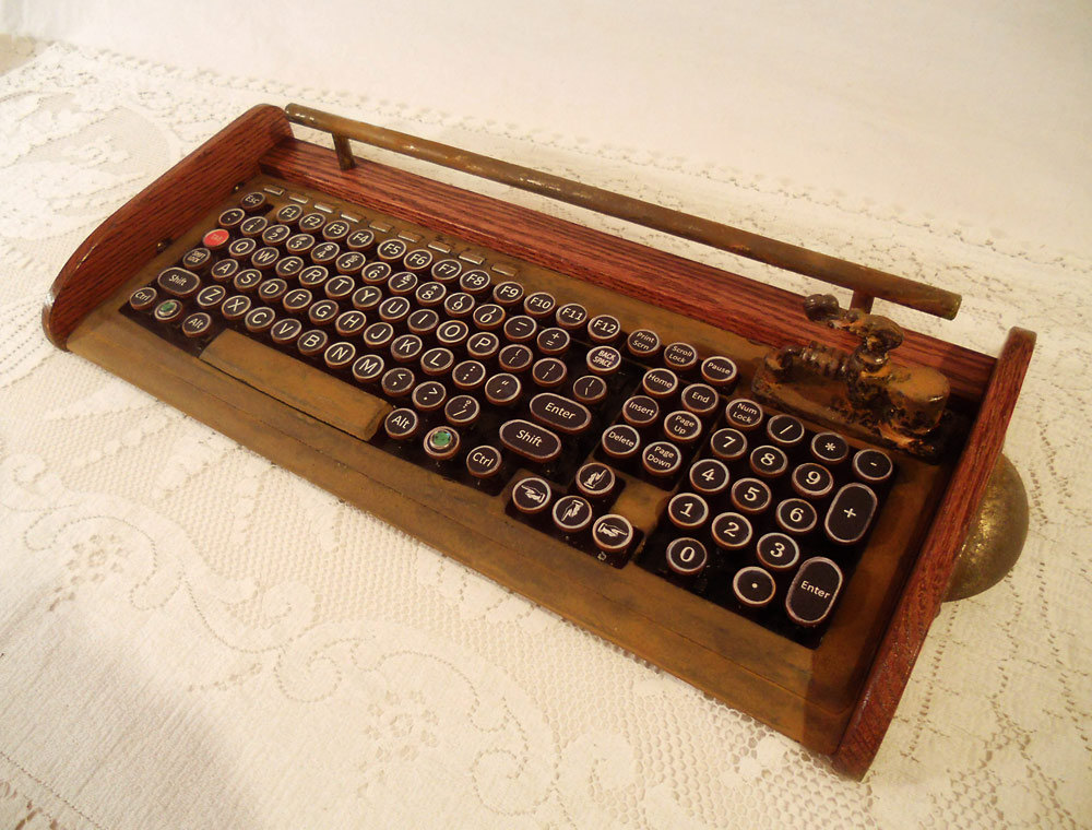 Antique Looking Computer Keyboard - Mouse With Victorian Styling ...